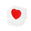 [matplotlib 3D] 32. voxelグラフでハートを表示して回転する – サボテンパイソン